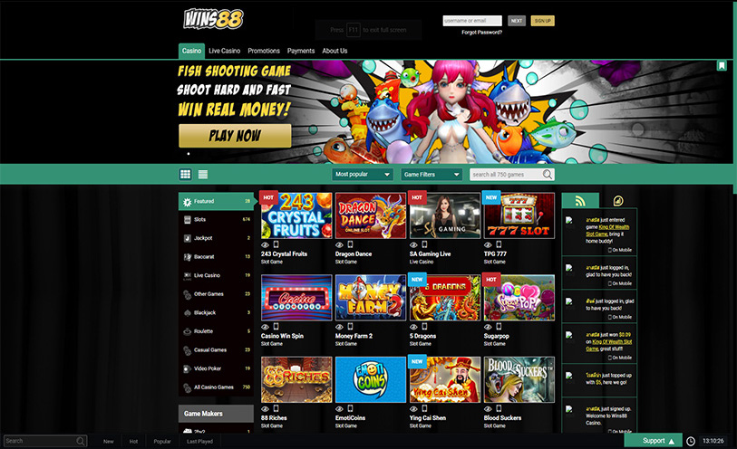 Wins88 Casino Review - Bonuses, Software and Games